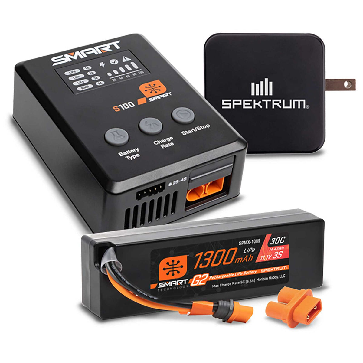 Spektrum: Smart Powerstage Bundle: 1300mAh 3S LiPo + S100 Charger ...